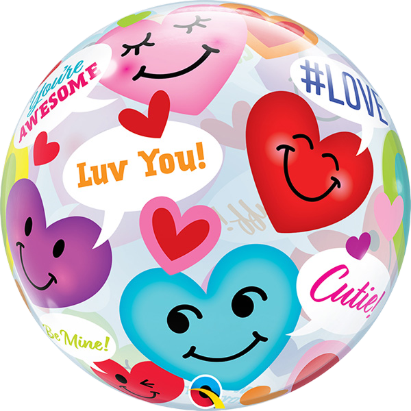 22" Bubble conversation smile hearts