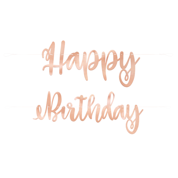 Banner h.bday rose gold