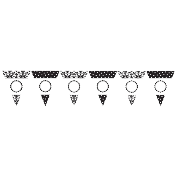 Banner personalize it damask black