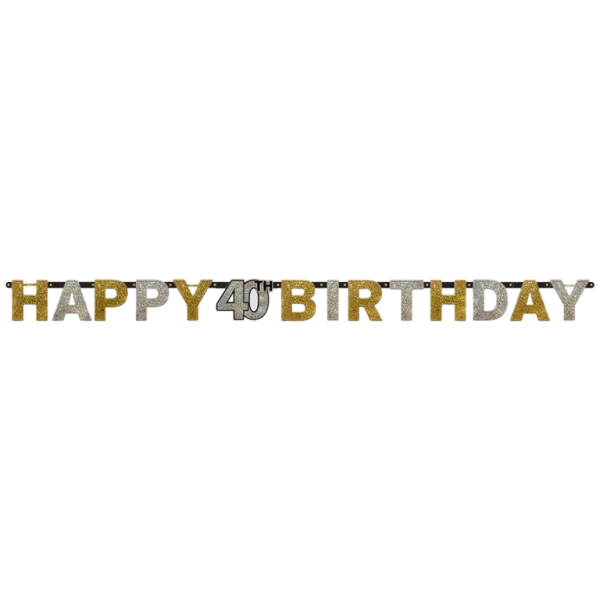 Banner 40 celebration silver & gold