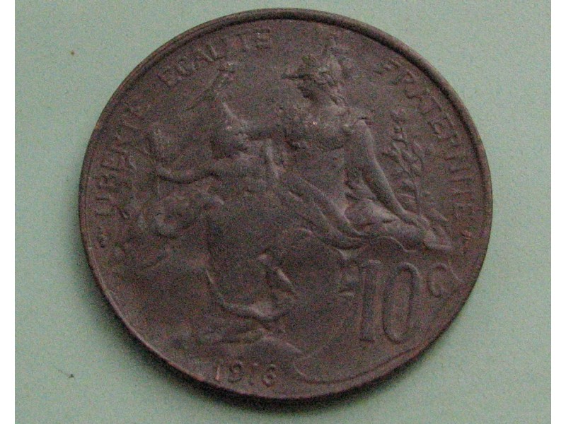 = FRANCUSKA - 10 Centimes 1916