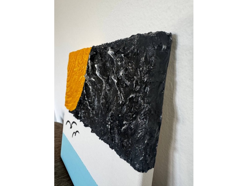 Reljefna slika „Sunce i planine”: original, ručni rad