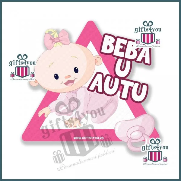 Beba u autu – ženska roze