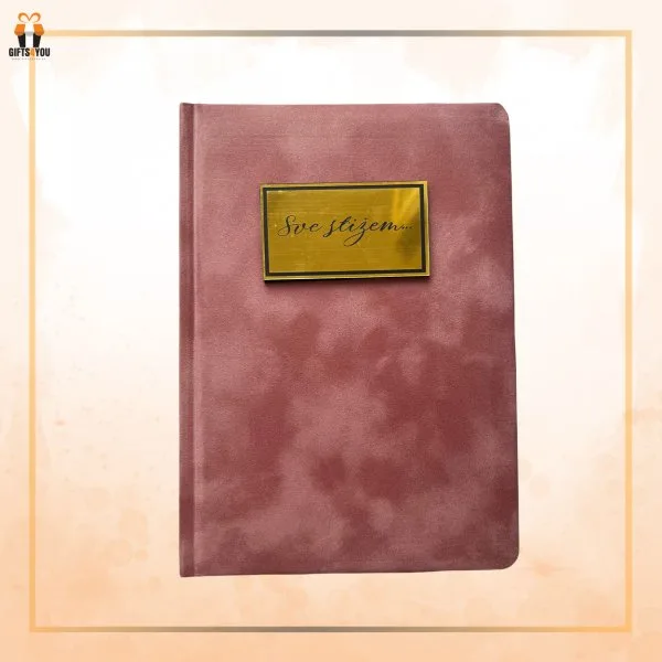 Plišani notes A5 formata – svetlo roze