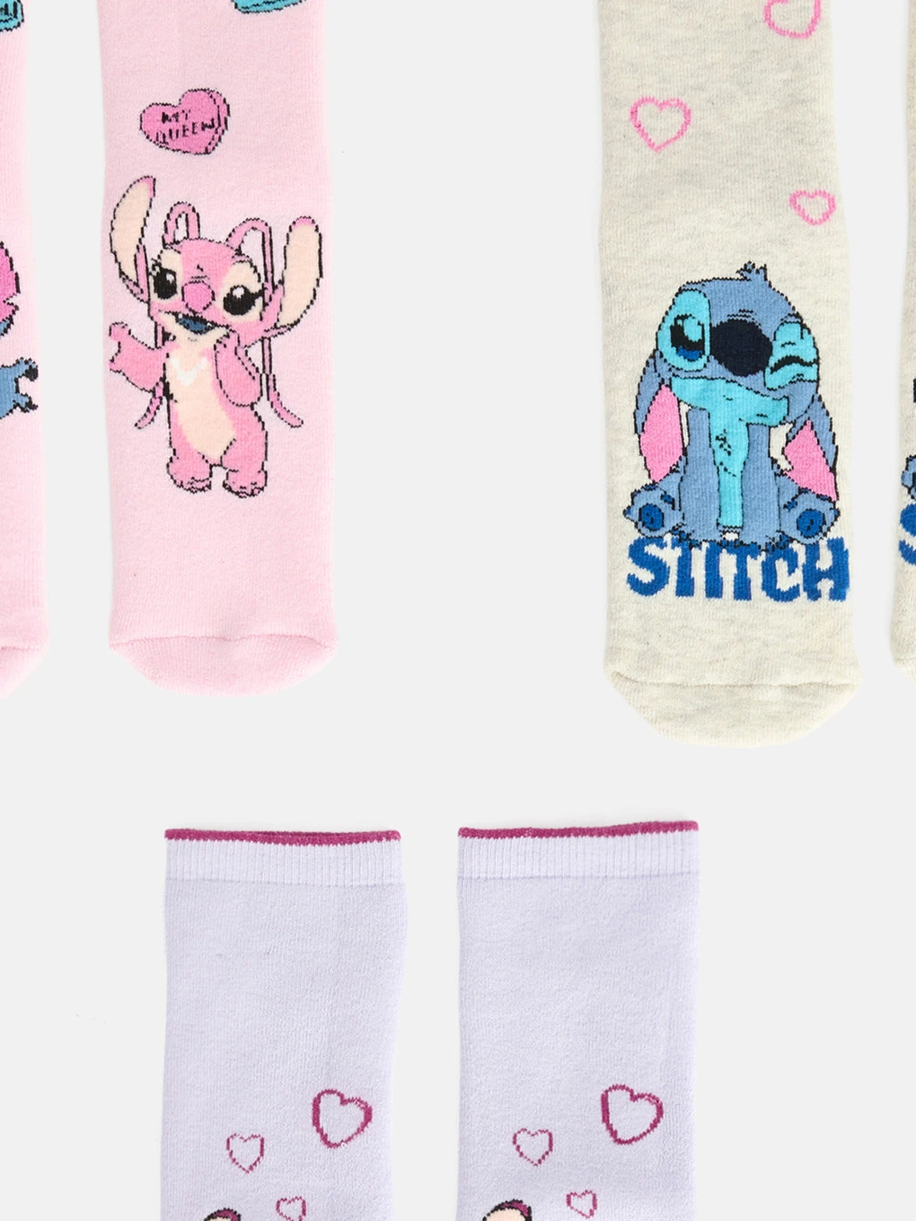 LCW Kids 3-pack Stitch And Angel Štampane Dečje Čarape Do Članka