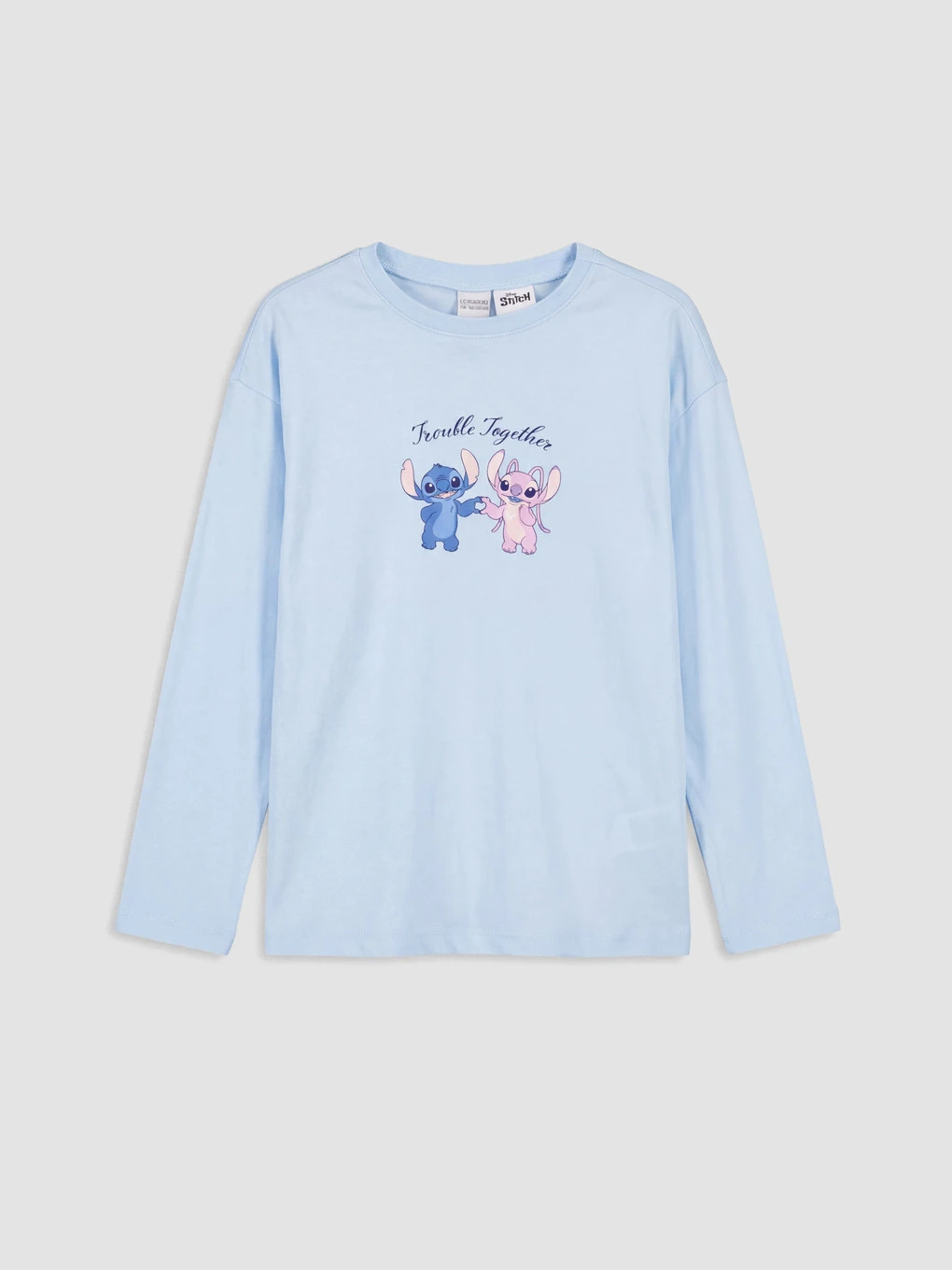 LCW Kids Pidžama Komplet Za Devojčice Sa Stitch I Angel Printom