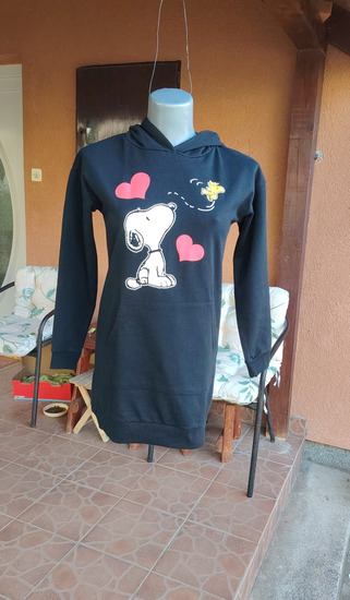 Nova Peanuts crna duks haljina Snupi XS S 36