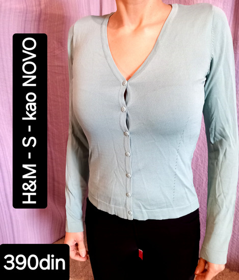 H&M džemper kardigan sivi S/36 - kao NOVO