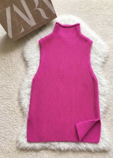 Zara ciklama vest prsluk dzemper tunika