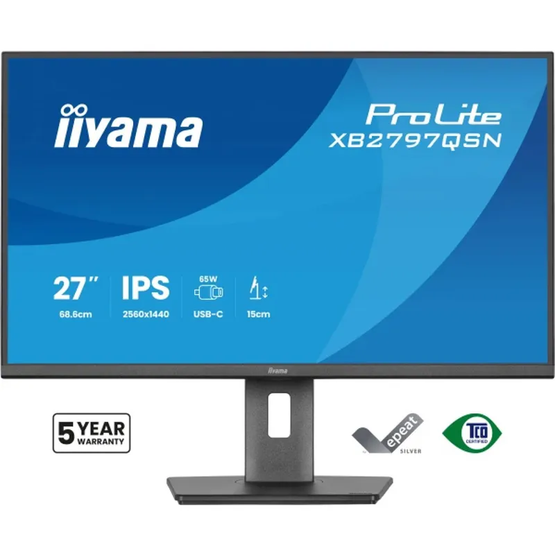 Monitor 27″ Iiyama XB2797QSN-B1 IPS 2560×1440/75Hz/1ms/HDMI/DP/USB-C/pivot