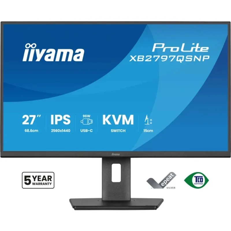 Monitor 27″ Iiyama XB2797QSNP-B1 IPS 2560×1440/75Hz/1ms/HDMI/DP/USB/RJ45/pivot