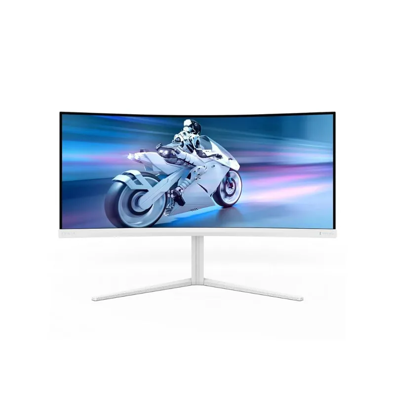 Monitor PHILIPS 34M2C5501A/00 34″/VA,zakrivljen,21:9/3440×1440/180Hz/1ms GtG/HDMIx2,DP,USB/bela
