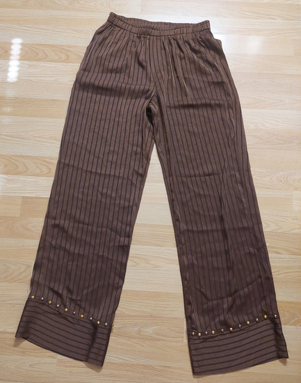 Braon satenske pantalone