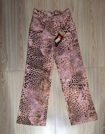 Roze pantalone leopard print Xs NOVE