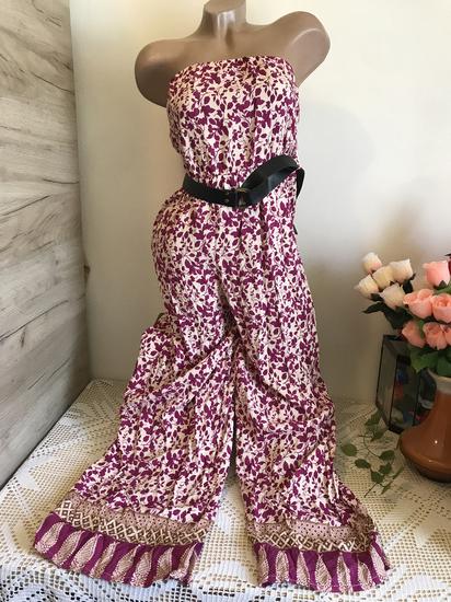 Nov Unique pink krem sareni kombinezon S/M