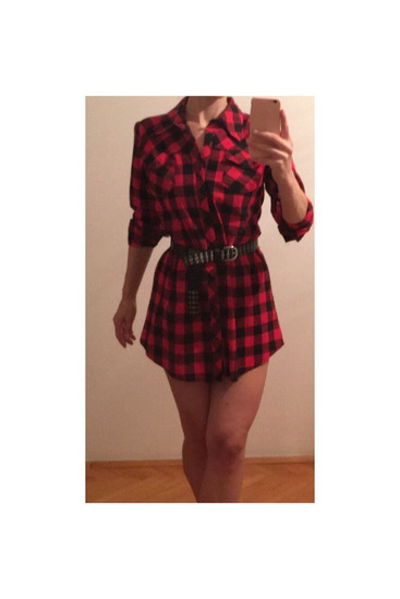 karirana kombinezon haljina