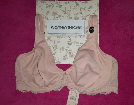 WS nude dupli microfiber,čipka,žica 85E NOVO!%