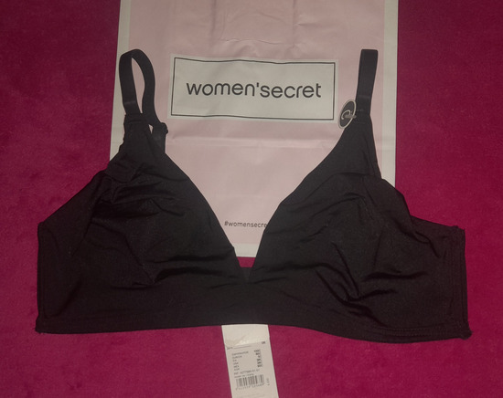 WS crni microfiber bralette bez žice 85C NOVO!%