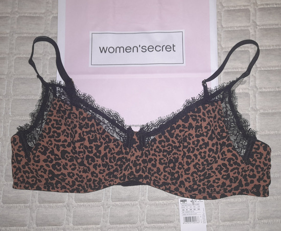 WS animal crna čipka bralette,žica 85B NOVO!%