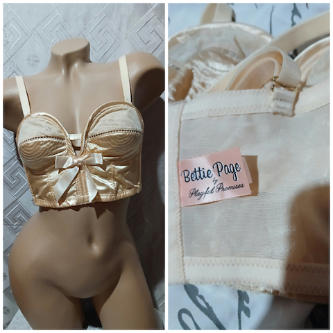 Bettie Page Vintage Style Overwire Bra 75A