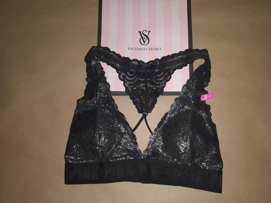 VS PINK crni srebrni top 70C/70D/75A/75B NOVO%