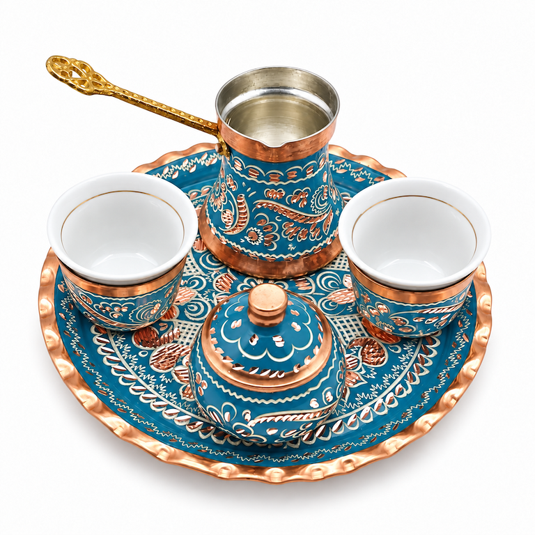 Set za kafu BAKAR ( tirkizni premaz )