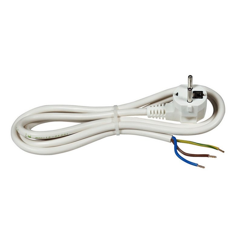 Kabal priključni 3x2.5-3m 3500W BELI