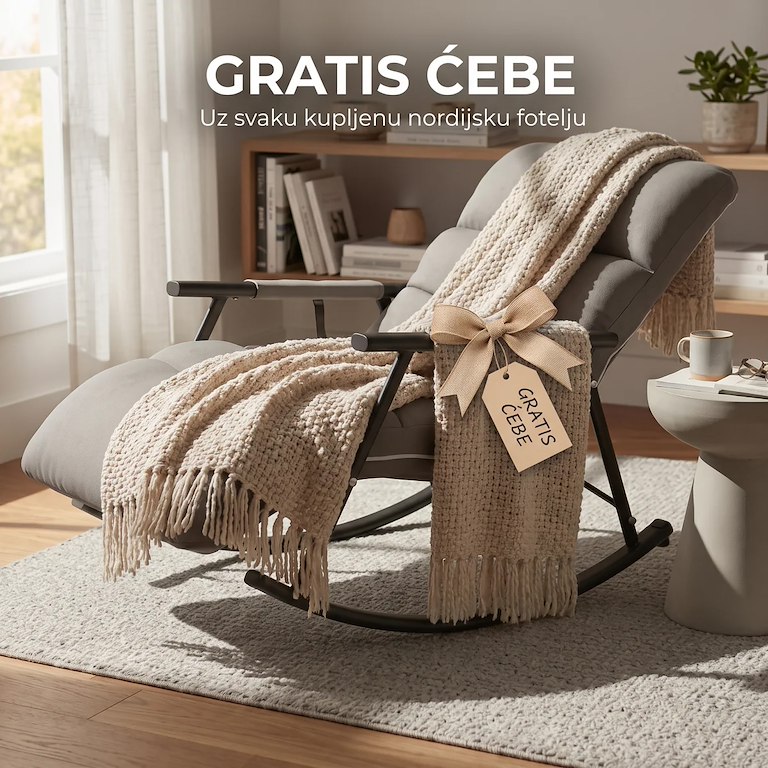 Nordijska fotelja za ljuljanje + Gratis Ćebe