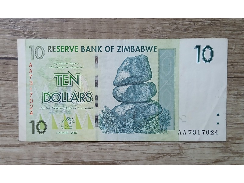 N 241 - Zimbabve - 10 dolara 2007 - opis -