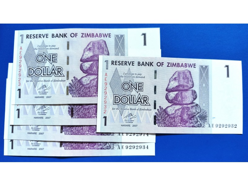 Zimbabve UNC -Cena za jednu novčanicu