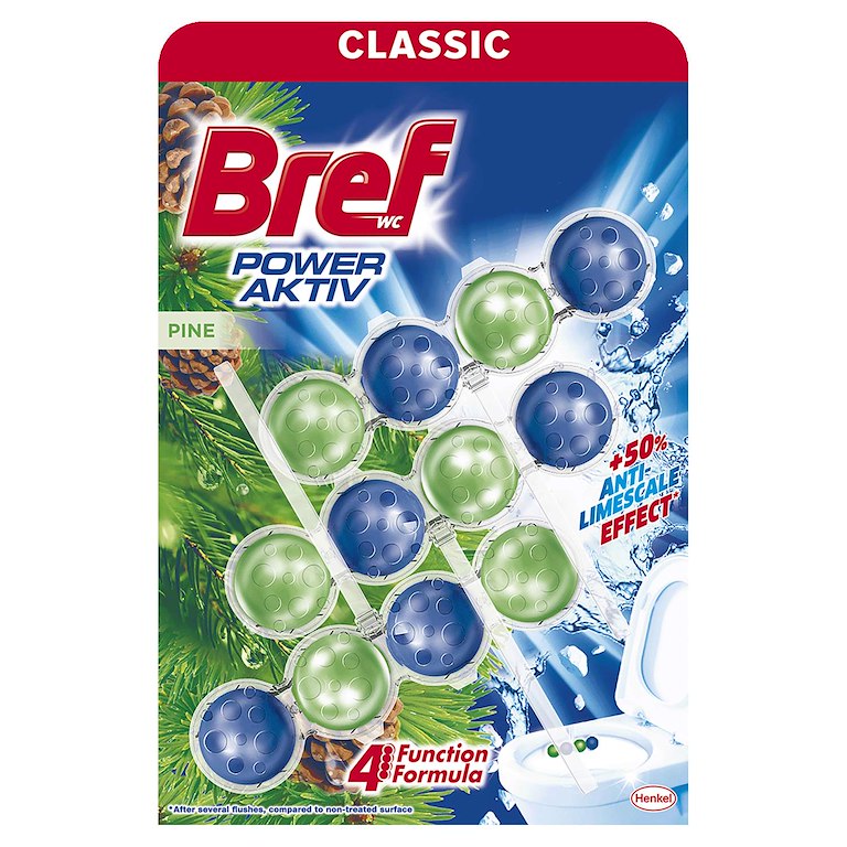 Osveživač WC Bref power active borovina 3x50g