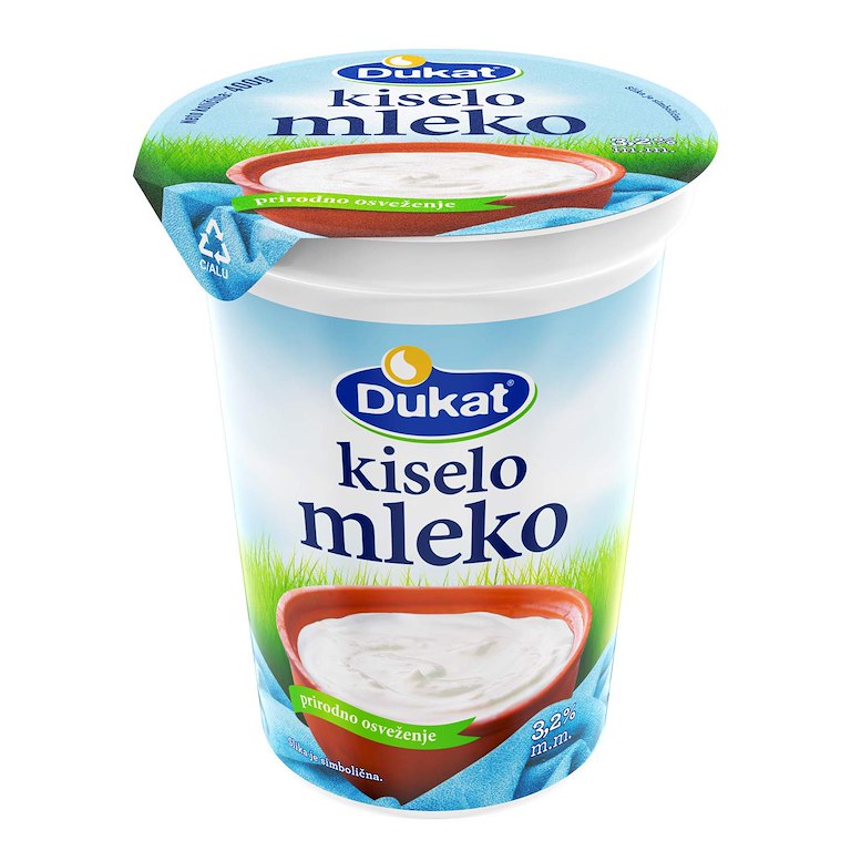 Kiselo mleko 3,2%mm 400g Dukat