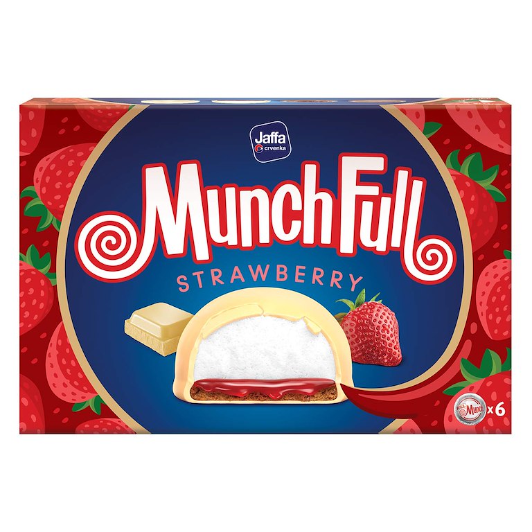 Biskvit Munchmallow jagoda sa belom čokoladom 128g Jaffa