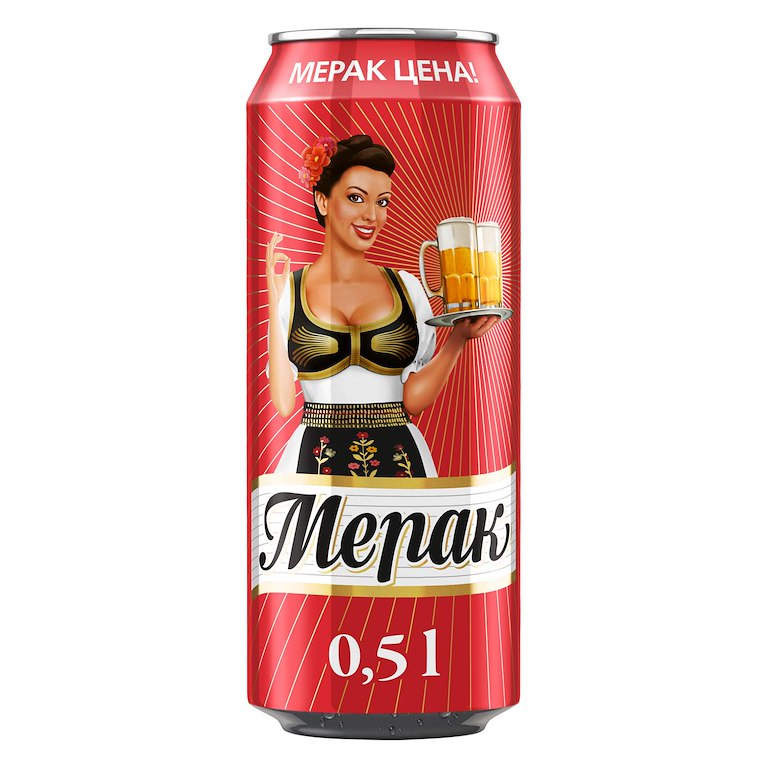 Merak pivo pasterizovano svetlo 0,5l limenka