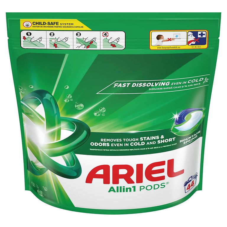 Kapsule za pranje veša Pods Mountain Spring 44kom Ariel