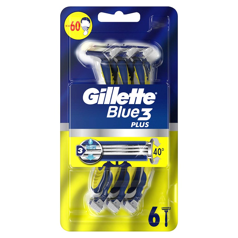 Brijač jednokratni Blue3 Plus Yellow 6/1 Gillette