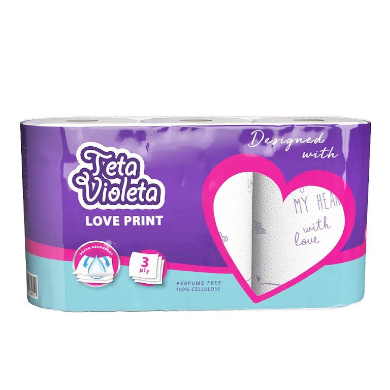 Ubrus Love troslojni 3/1 Violeta
