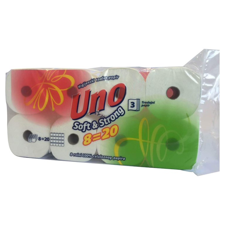 Toalet papir Uno 3-slojni 8/1 Una