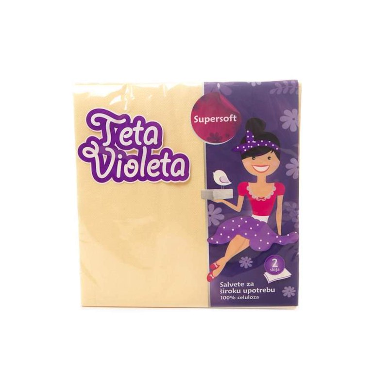 Salvete super soft bež dvoslojne 38x38cm Violeta