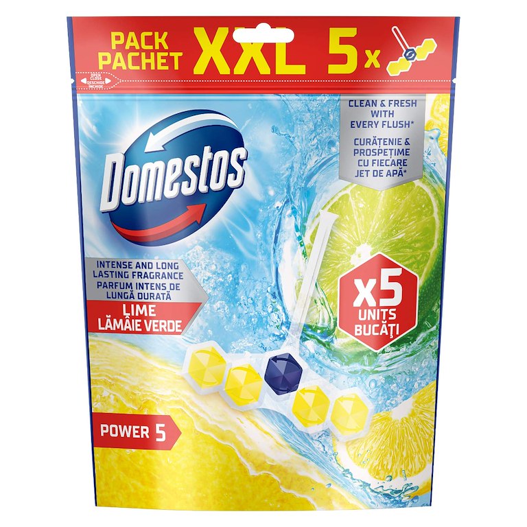 Osveživač WC Domestos power 5 lime 5x50g