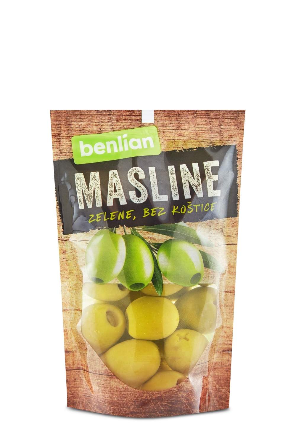Maslina zelena bez koštice dojpak 160g Benlian Food
