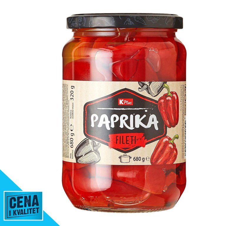 Paprika crvena filet 680g K Plus