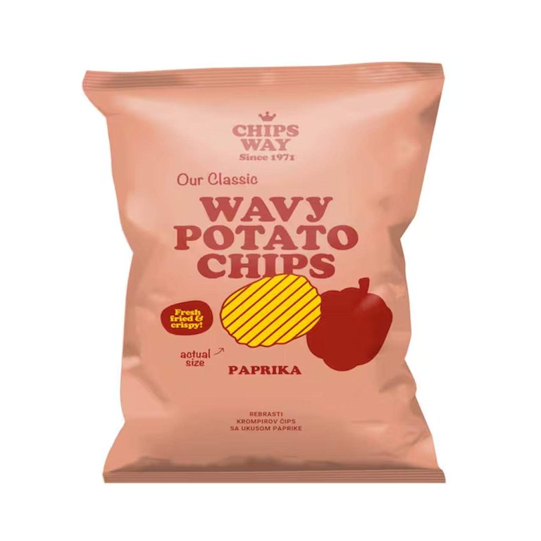 Čips rebrasti paprika 150g Chips Way