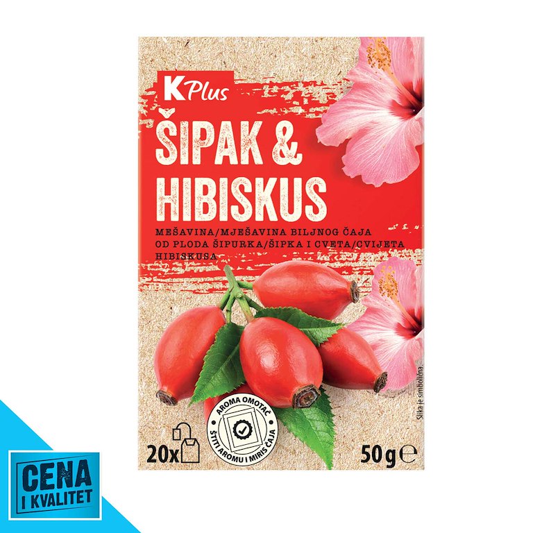 Čaj hibiskus i šipak 50g K Plus
