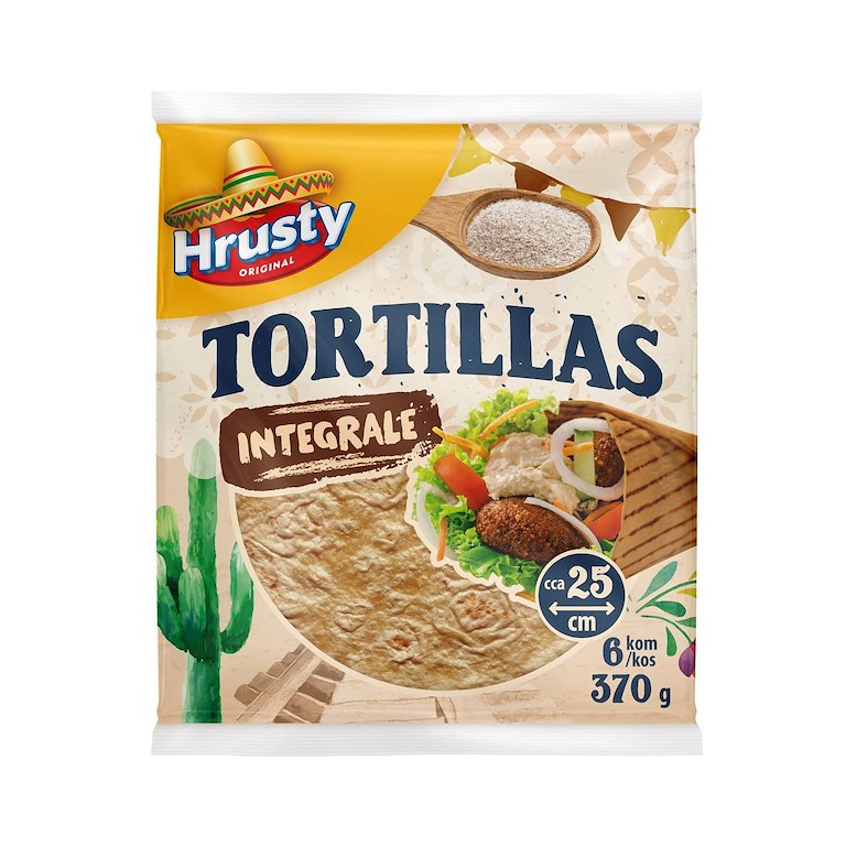 Tortilja integralna 6/1 370g Hrusty