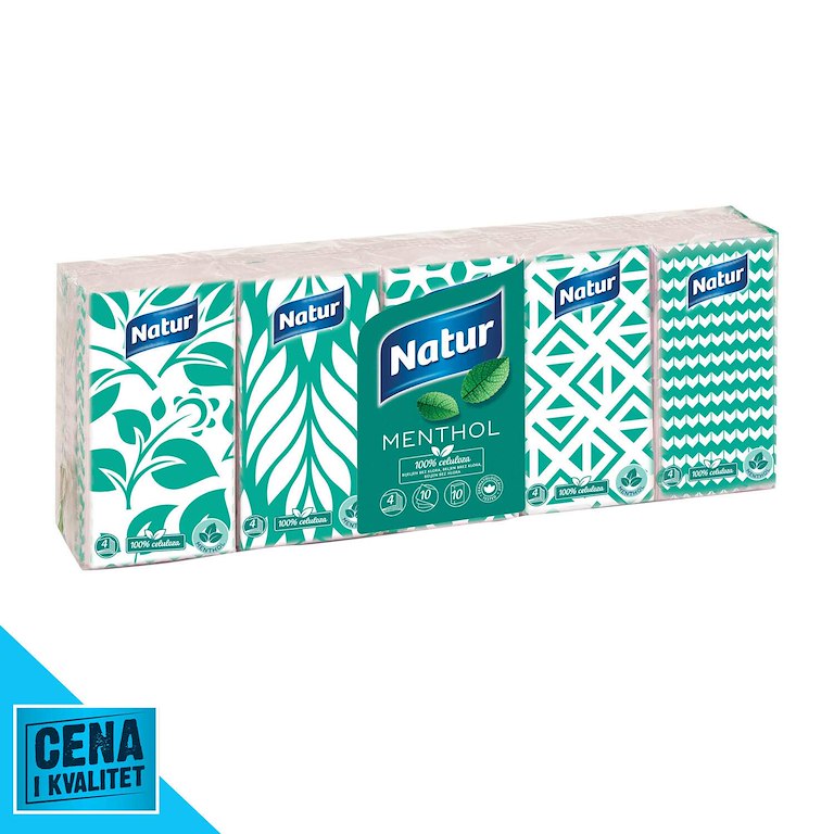 Maramice papirne mentol 4-slojne 10/1 Natur