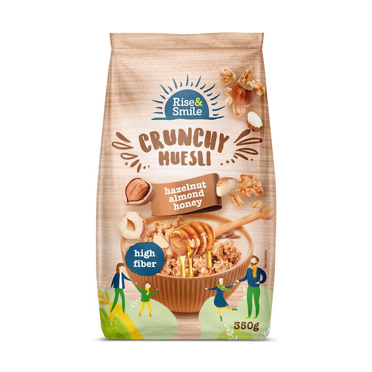 Musli Crunchy oraš med 350g Rise&Smile