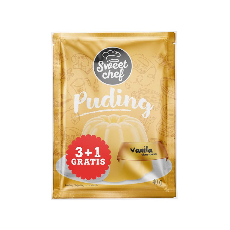 Puding vanila 3+1 gratis 40g Sweet Chef