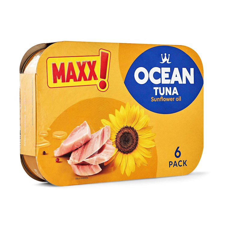 Tunjevina komadi u suncokretovom ulju 6x70g Ocean