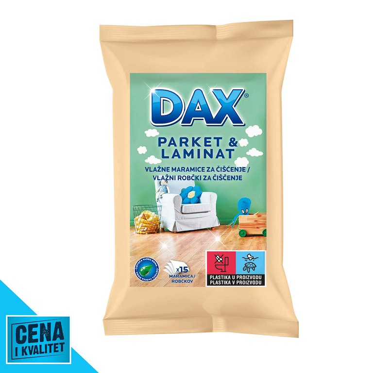 Vlažne maramice za parket i laminat 15/1 Dax